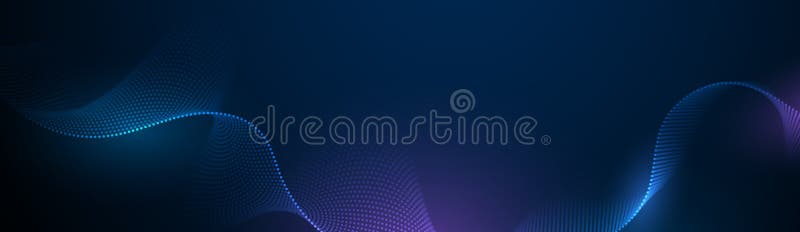 Illustration Technology Background with Dynamic Mesh, Flow Particles ...