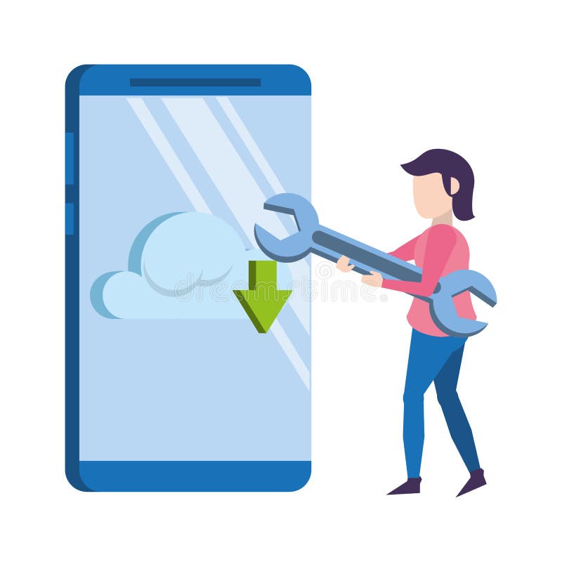 Smartphone Uploading File Symbol in Black and White Stock Vector ...