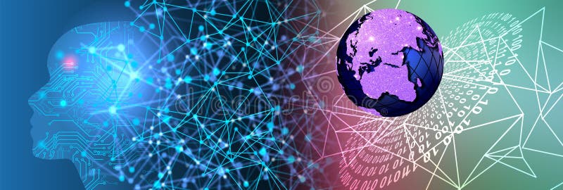 Technology Web Glob Background.artificial Intelligence Virtual Concept ...