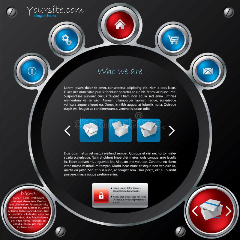 Technology Web Template Design Stock Vector - Illustration of download ...