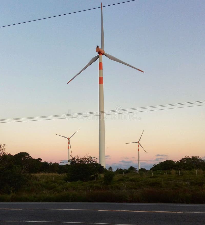 Technology Wind Energy Sunset and Road Stock Image - Image of sunset, technology: 220040689