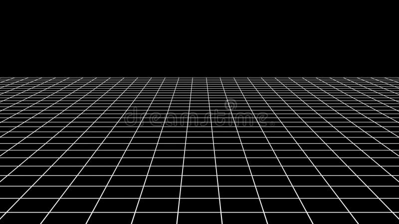 Technology Wireframe Landscape. Perspective Grid. Digital Space. White ...