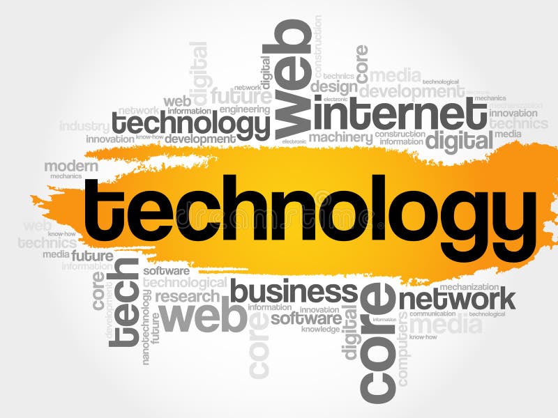 Technology word cloud stock illustration. Illustration of difficult ...