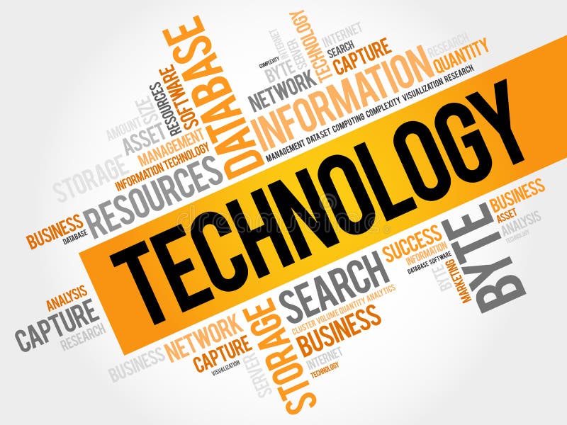Technology word cloud stock illustration. Illustration of database ...