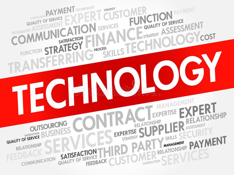 Technology Word Cloud Collage Stock Illustration - Illustration of ...