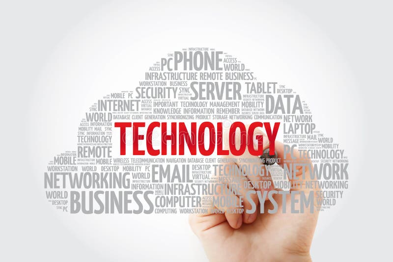 Technology Word Cloud Collage with Marker, Technology Concept ...
