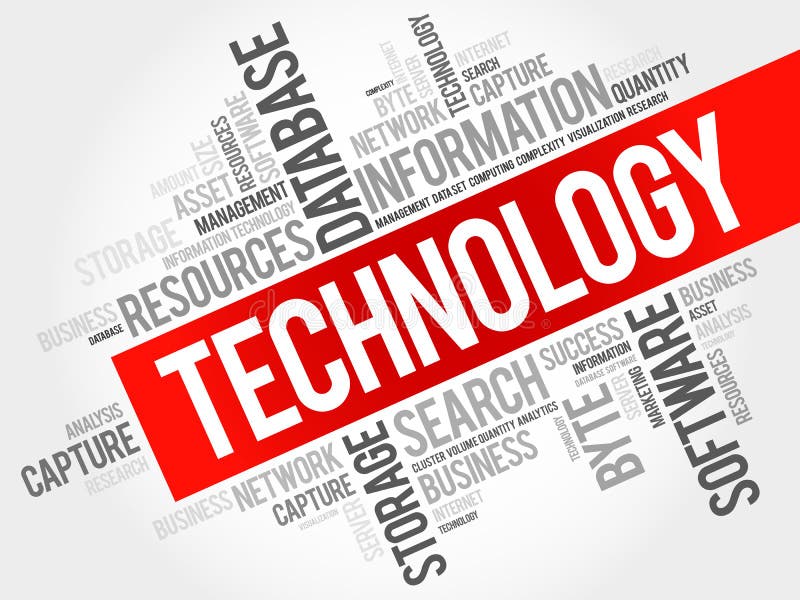 Technology Word Cloud Collage Stock Illustration - Illustration of ...