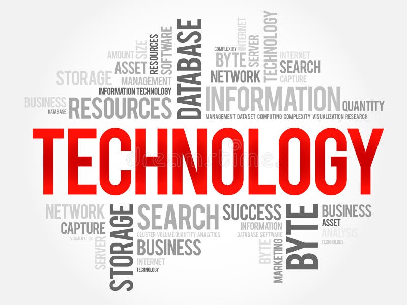 Technology Word Cloud Collage Stock Illustration - Illustration of ...