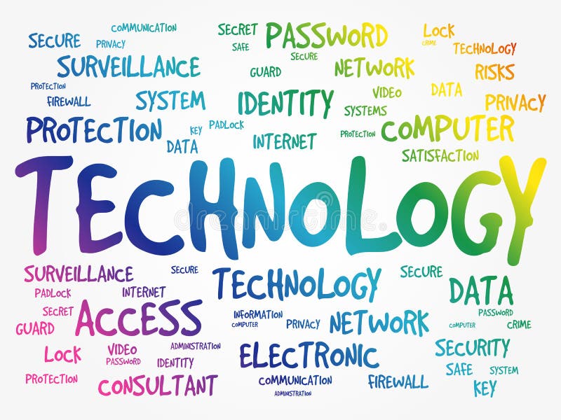 Technology Word Cloud Concept Stock Illustration - Illustration of ...