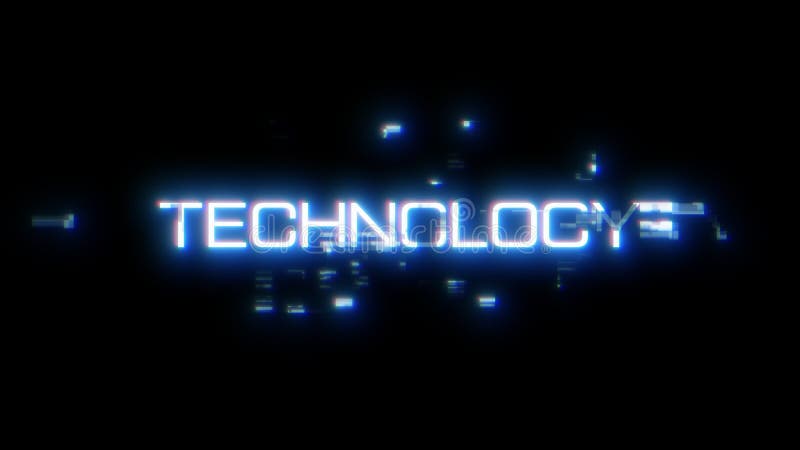 Technology Word Overlay with Digital Glitch Stock Footage - Video of ...