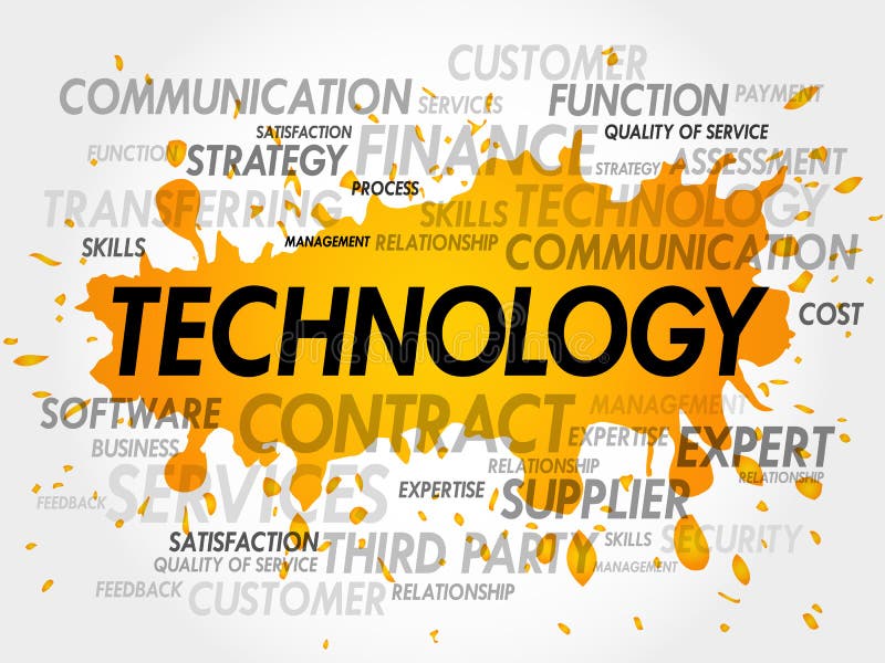 Technology words stock illustration. Illustration of research - 108189983
