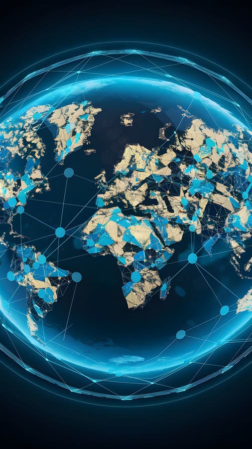 Technology World Connection Abstract Digital Earth Background with ...