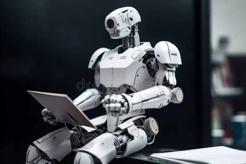 Paper Office Document Hand Laptop Robot Artificial Digital Ai ...