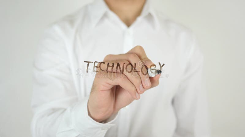 Technology, Written on Glass Stock Image - Image of infographics ...