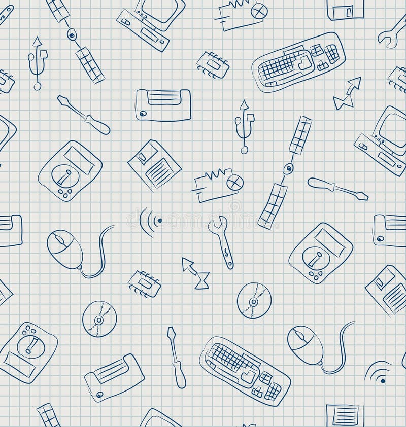 TechnoPattern stock vector. Illustration of doodle, abstract - 43000525