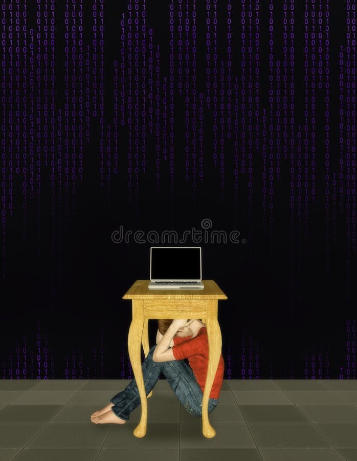 Technophobia ängstlich Von Der Technologie-Illustration Stock Abbildung ...