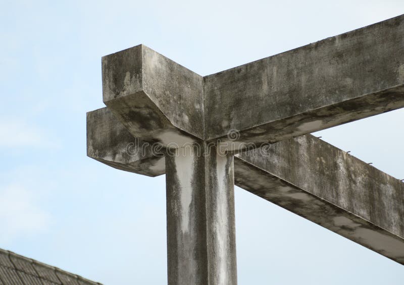 Techo de cemento antiguo imagen de archivo. Imagen de exterior - 258195275