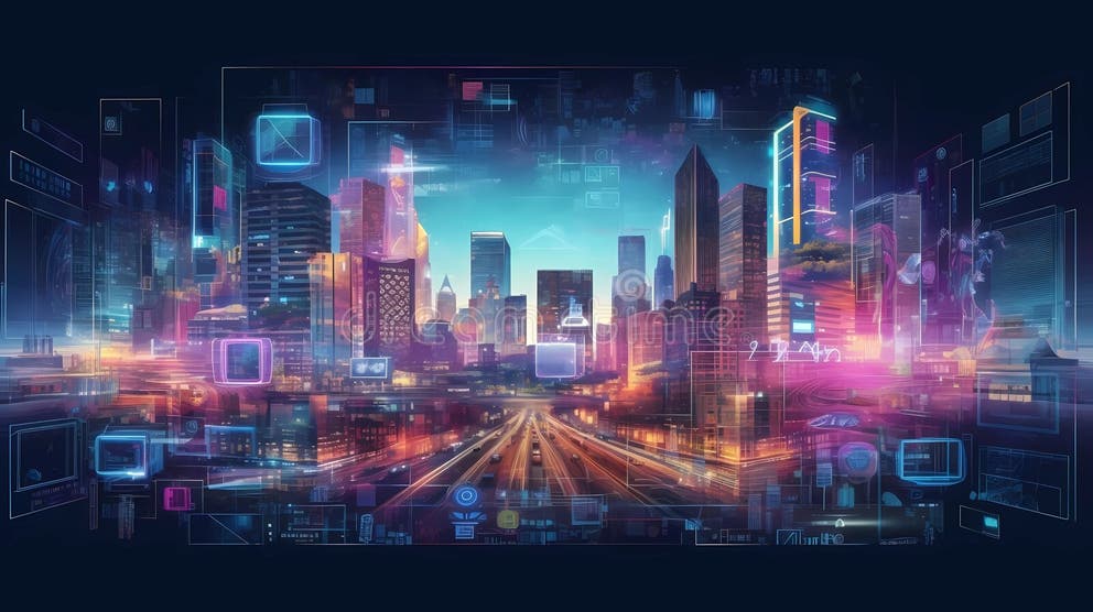 Techscape Symphony: Harmonizing Innovation and Connectivity Stock Photo ...