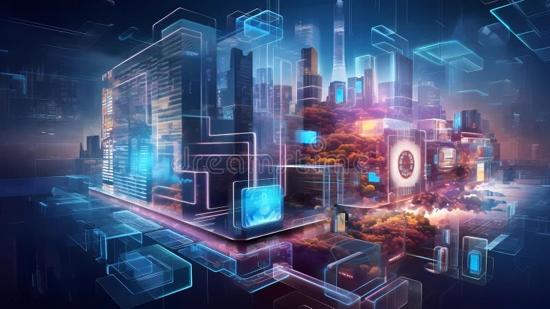 Techscape Symphony: Harmonizing Innovation and Connectivity Stock Photo ...