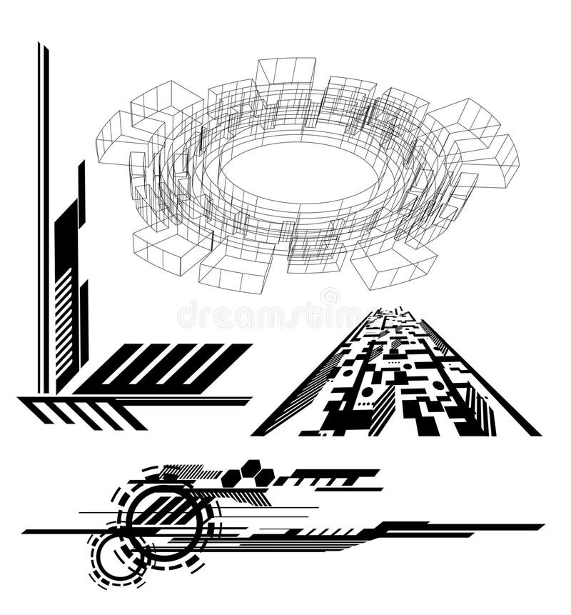 Tech Shapes 2 stock vector. Illustration of circle, technology - 49002631