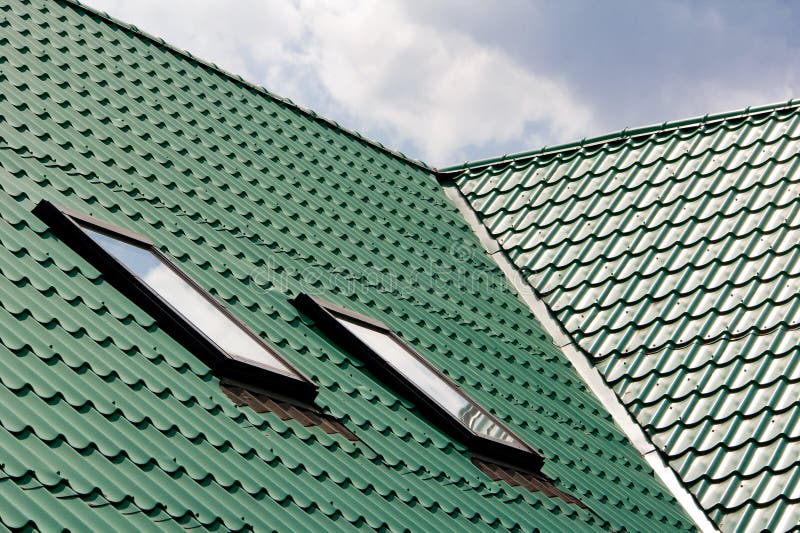 Techumbre Verde De La Placa De Metal Foto de archivo - Imagen de placa ...