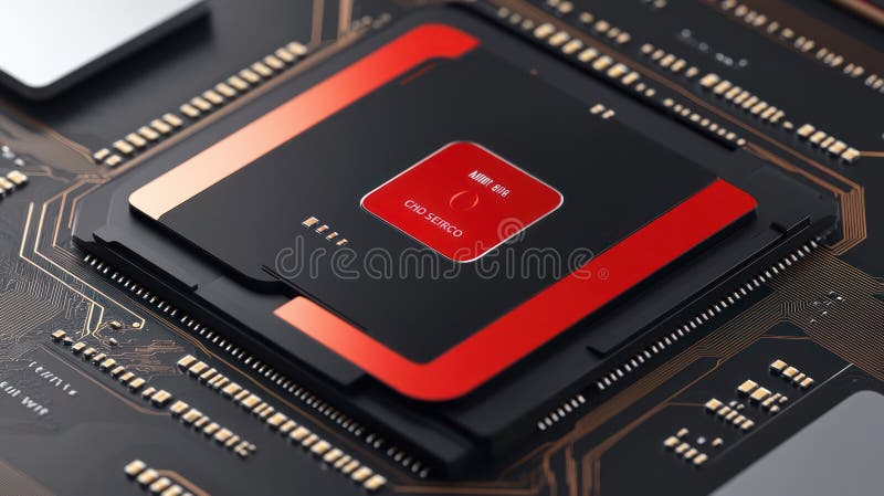 Techy AI Chip Sticker Patterned Background Stock Illustration ...