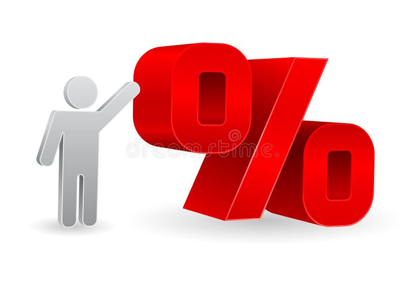 Tecken I Procent Med Personikon 3d Vektor Illustrationer - Illustration ...