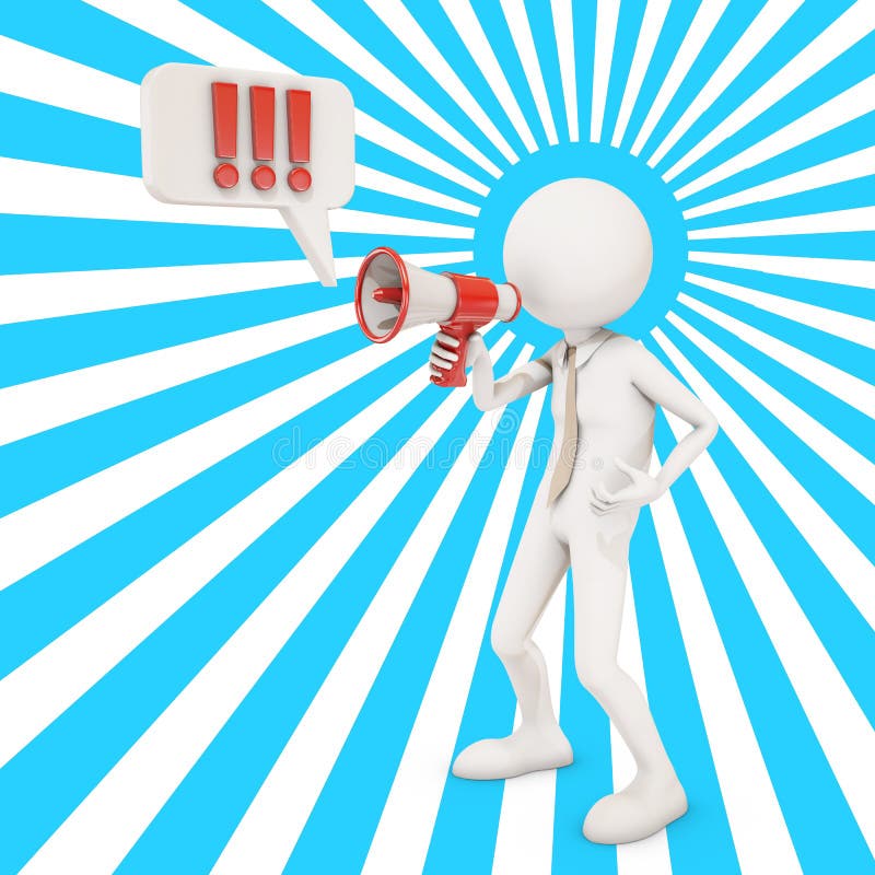 Tecken Som 3d Ropar I Megafon Stock Illustrationer - Illustration av ...