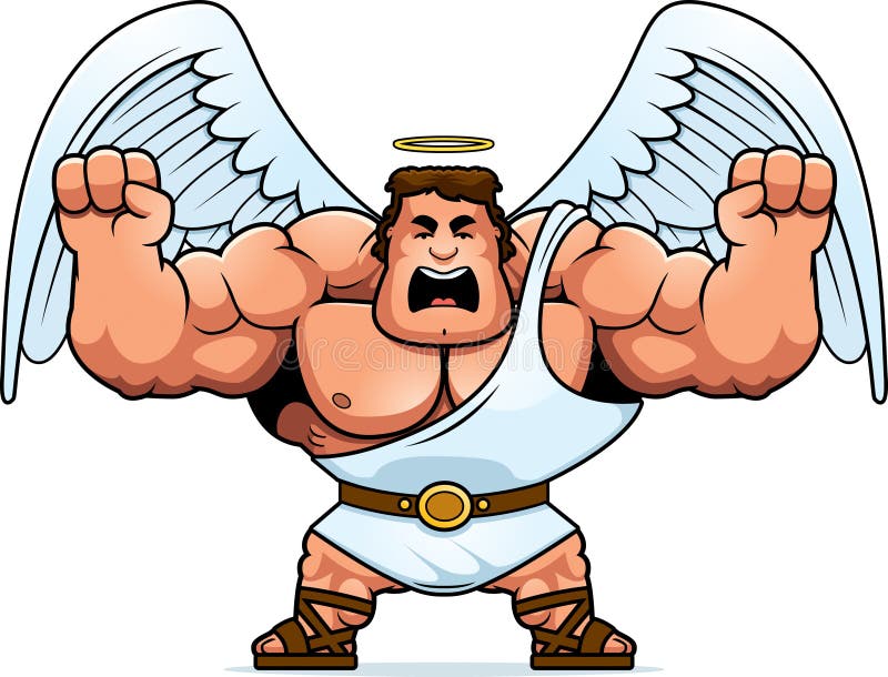 Tecknad film Angel Angry vektor illustrationer. Illustration av diagram ...