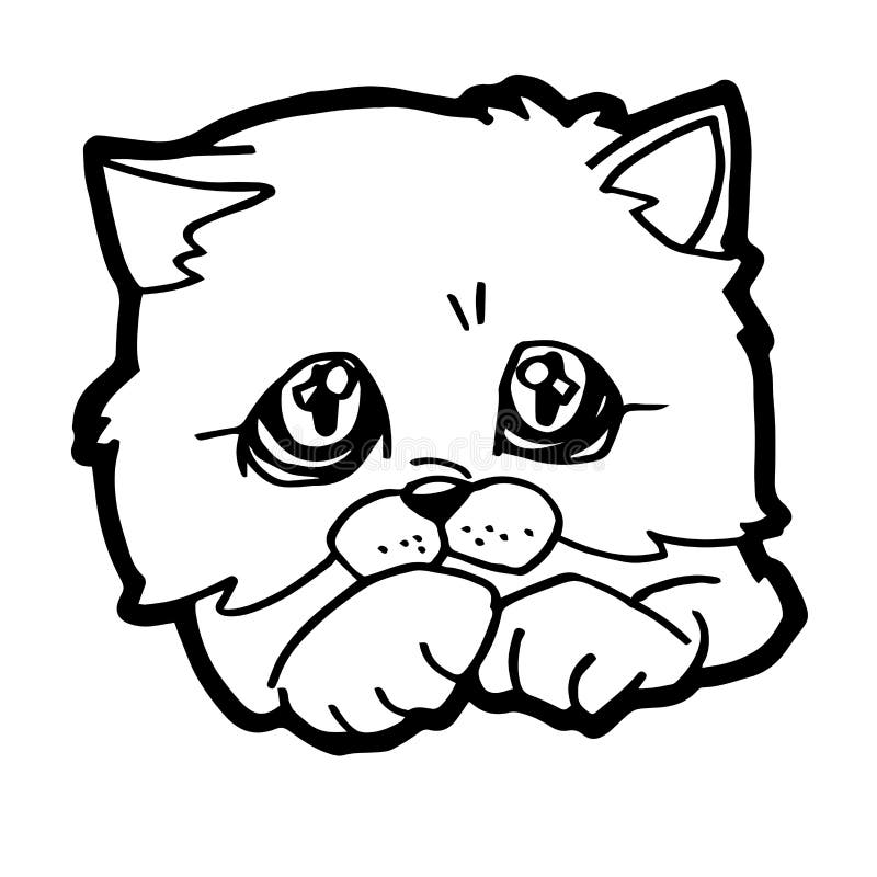 Tecknad Film Cat Coloring Page Vektor Illustrationer - Illustration av ...
