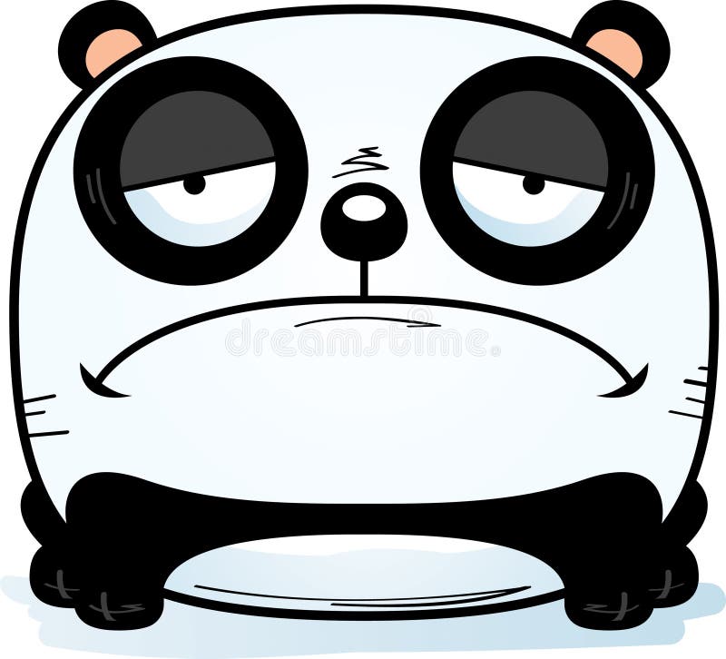 Tecknad Film Ledsna Panda Cub Vektor Illustrationer - Illustration av ...