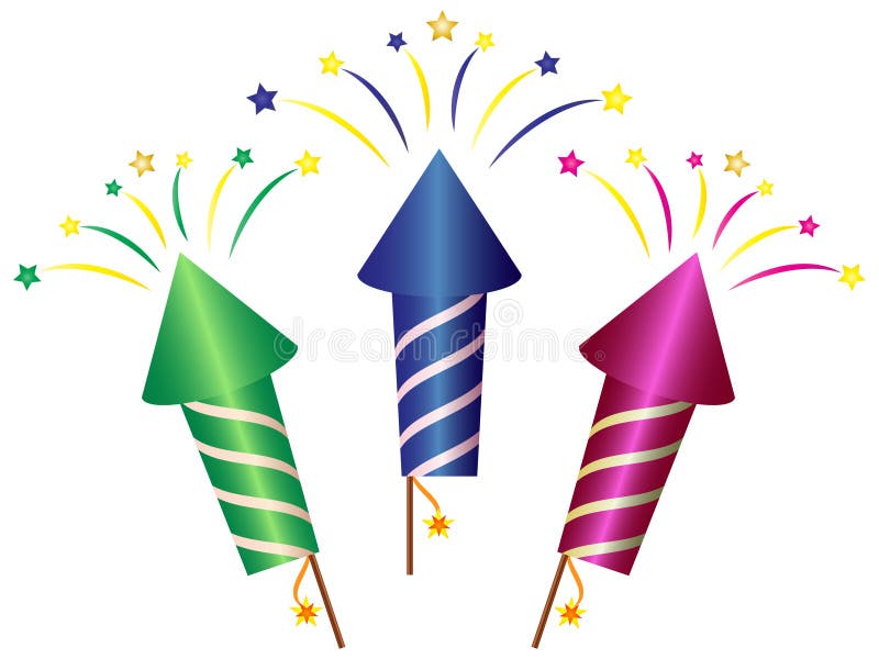 Tecknad Film Rocket Fireworks Clipart Arkivfoto - Illustration av ...