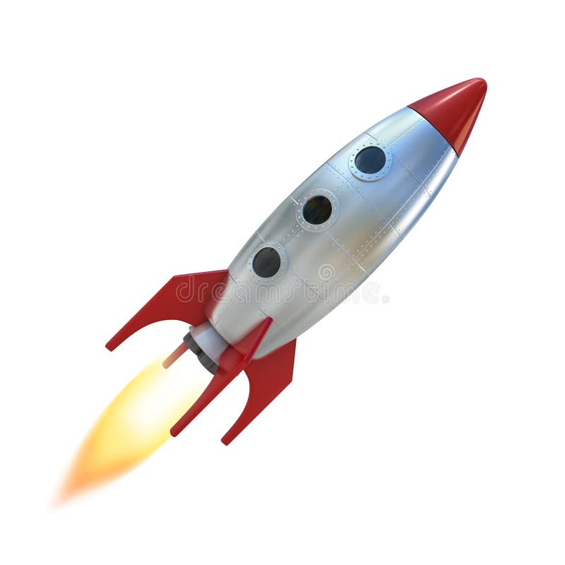 Tecknad Film Rocket Space Ship Stock Illustrationer - Illustration av ...