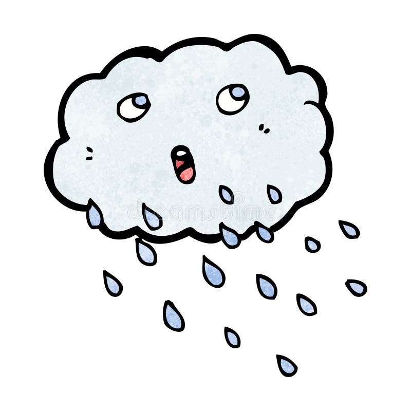 Tecknad Film Som Regnar Molnet Stock Illustrationer - Illustration av ...