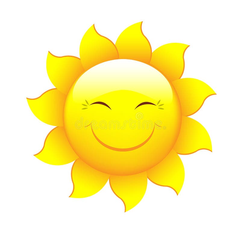 Tecknad Serie Av En Leende Sol Som Ger Tummen Upp Vektor Illustrationer ...