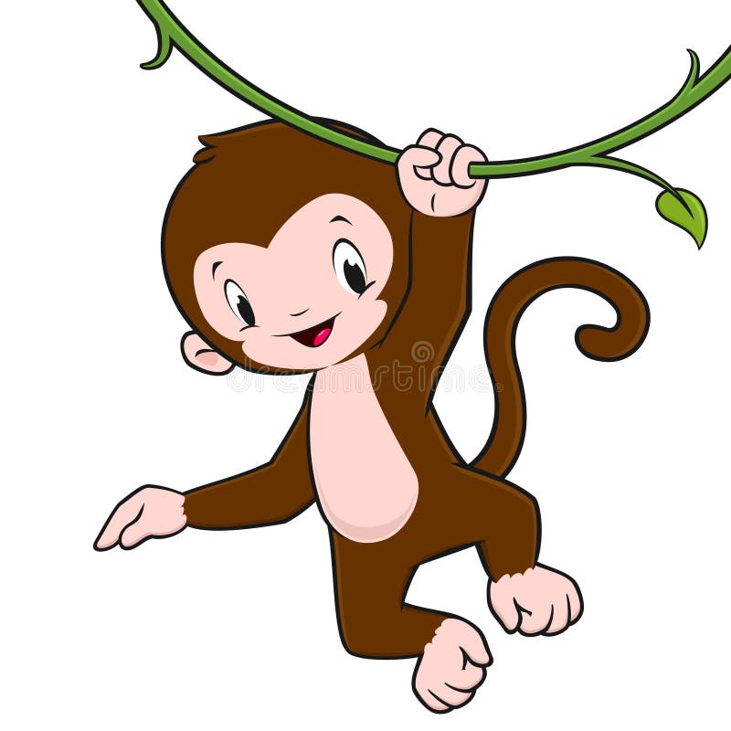 Tecknad apa vektor illustrationer. Illustration av klotter - 48671914