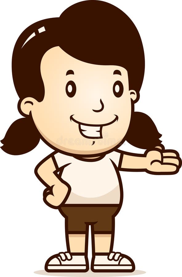 Tecknad Filmflickapresentation Vektor Illustrationer - Illustration av ...