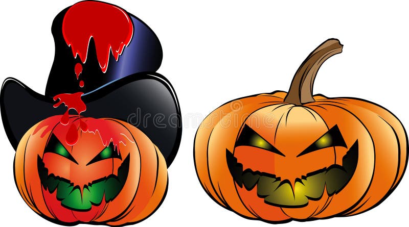 Tecknad Filmhalloween Pumpor Stock Illustrationer - Illustration av ...