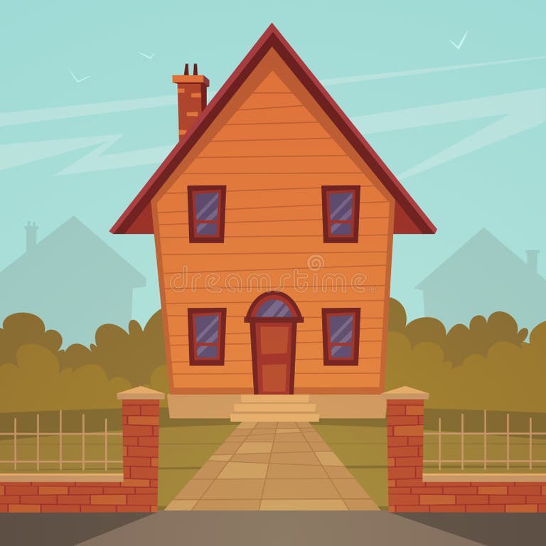 Tecknat hus vektor illustrationer. Illustration av tegel - 49567095