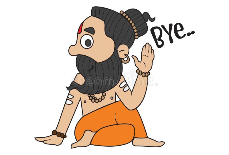 Tecknad Filmillustration Av Baba Ramdev Vektor Illustrationer ...