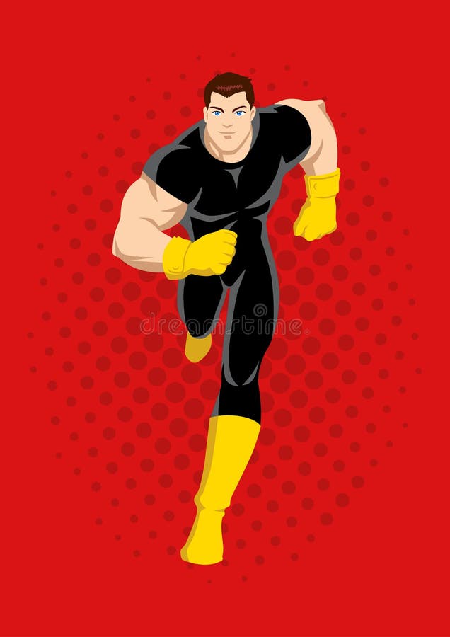 Tecknad Filmillustration Av En Superherospring Stock Illustrationer ...
