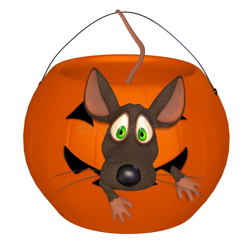 Tecknad Filmmus Med En Pumpa Stock Illustrationer - Illustration av ...