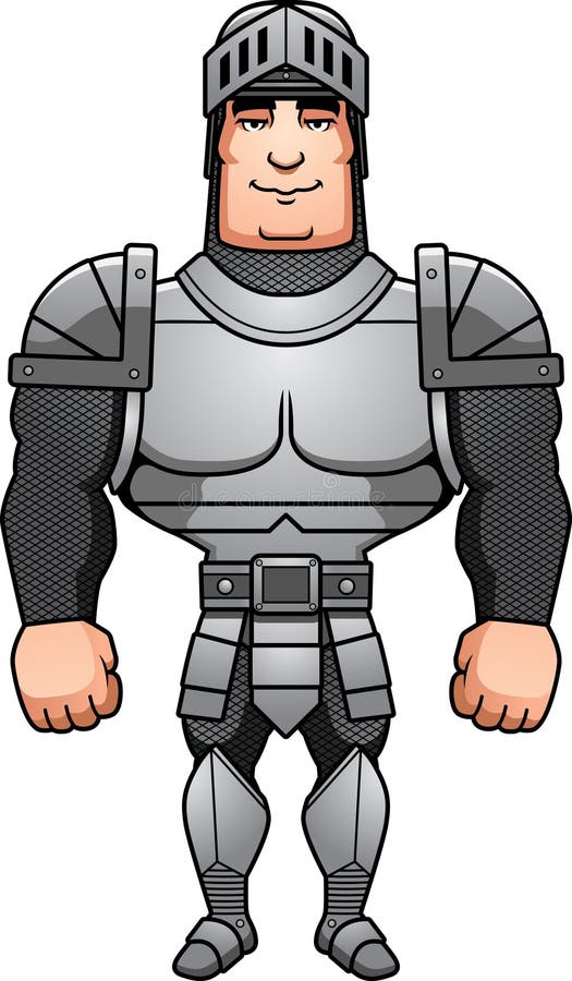 Tecknad Filmriddare Smiling Vektor Illustrationer - Illustration av ...