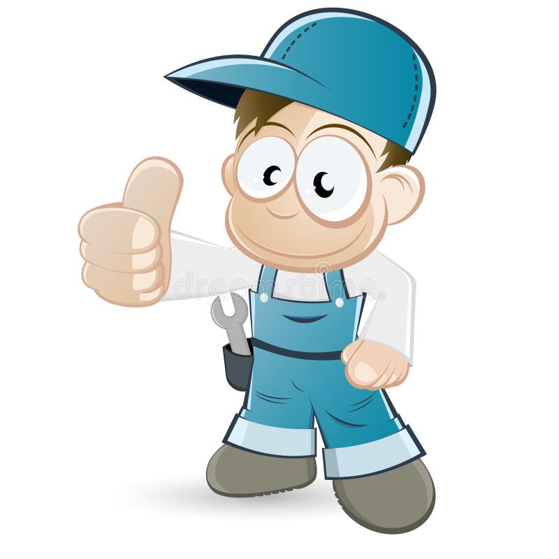 Tecknad filmteckenhandyman vektor illustrationer. Illustration av ...