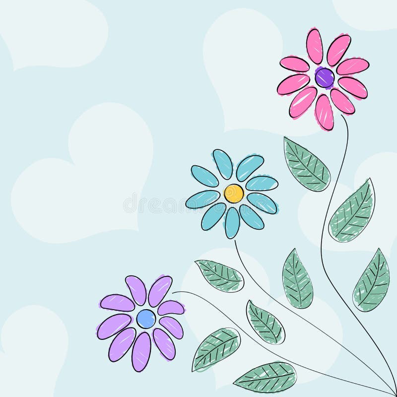 Ritade som blommor vektor illustrationer. Illustration av lyckönskan ...