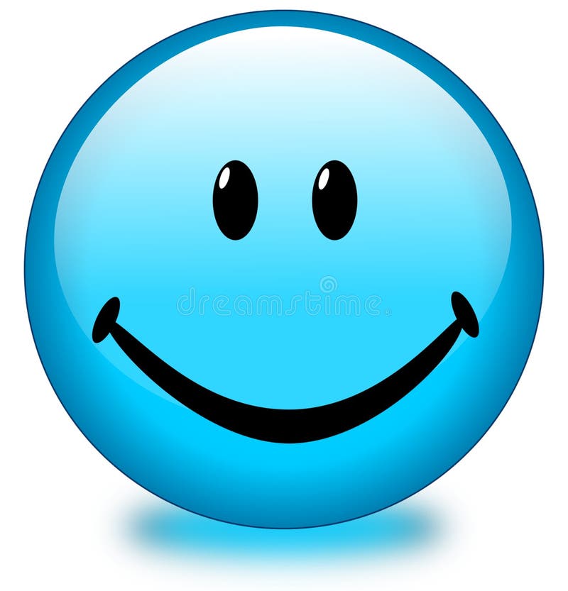 Tecla Azul Da Face Do Smiley Ilustração Stock - Ilustração de gota ...