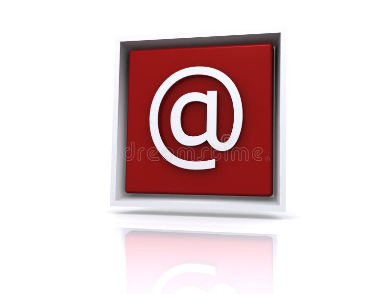 Tecla Do Email @ No Vermelho Ilustração Stock - Ilustração de ...