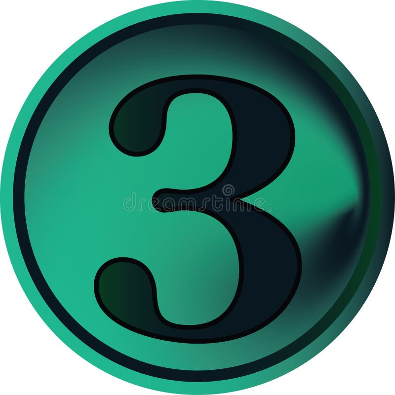 Tecla-três numeral ilustração do vetor. Ilustração de cinco - 4850922