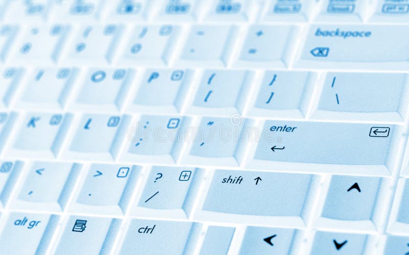 Teclado Azul De La Computadora Portátil Foto de archivo - Imagen de ...
