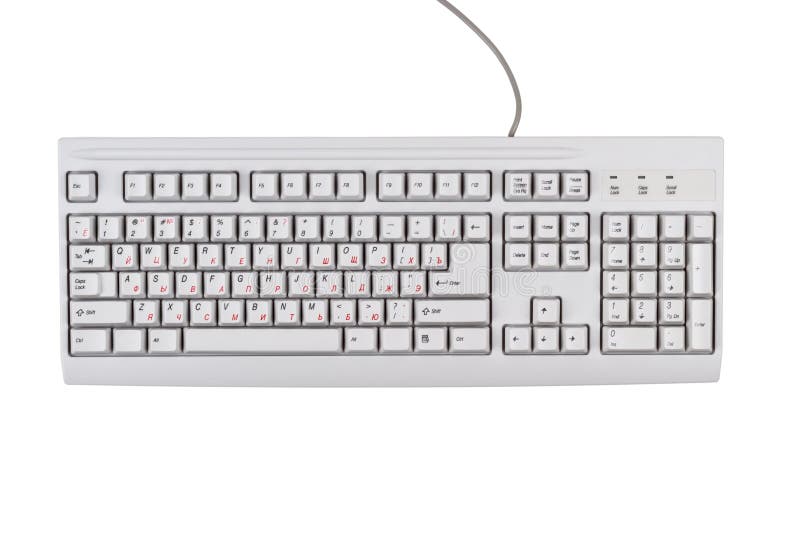 Teclado De Ordenador Clásico Blanco Imagen de archivo - Imagen de ...